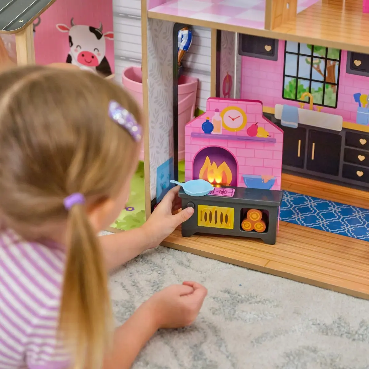 Kidkraft Къща за кукли и ферма с вятърна мелница | Уникална